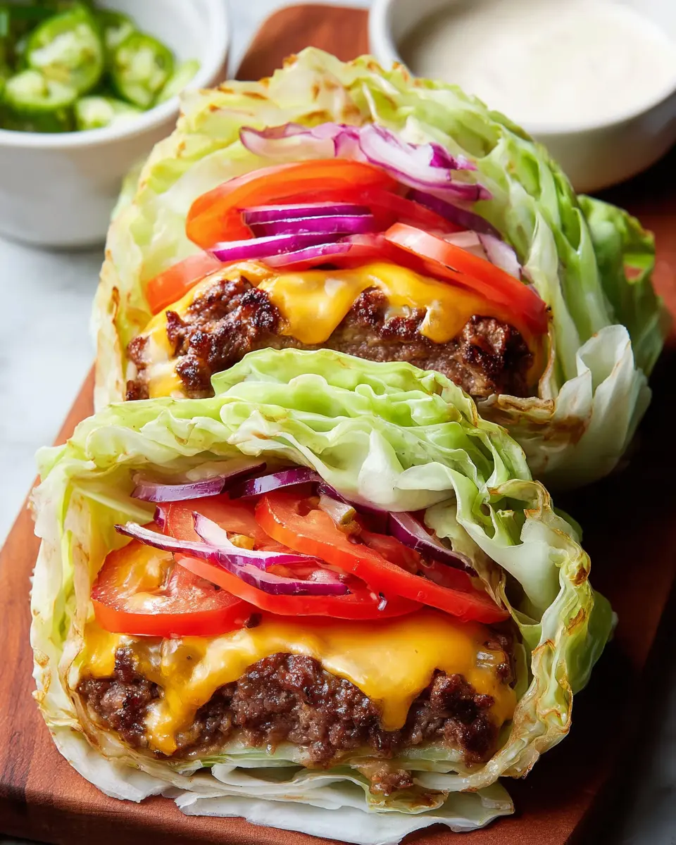cheeseburger cabbage wraps